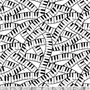 Making Music Piano Keys on White, Great Coordinating Fabric, Quilting ...