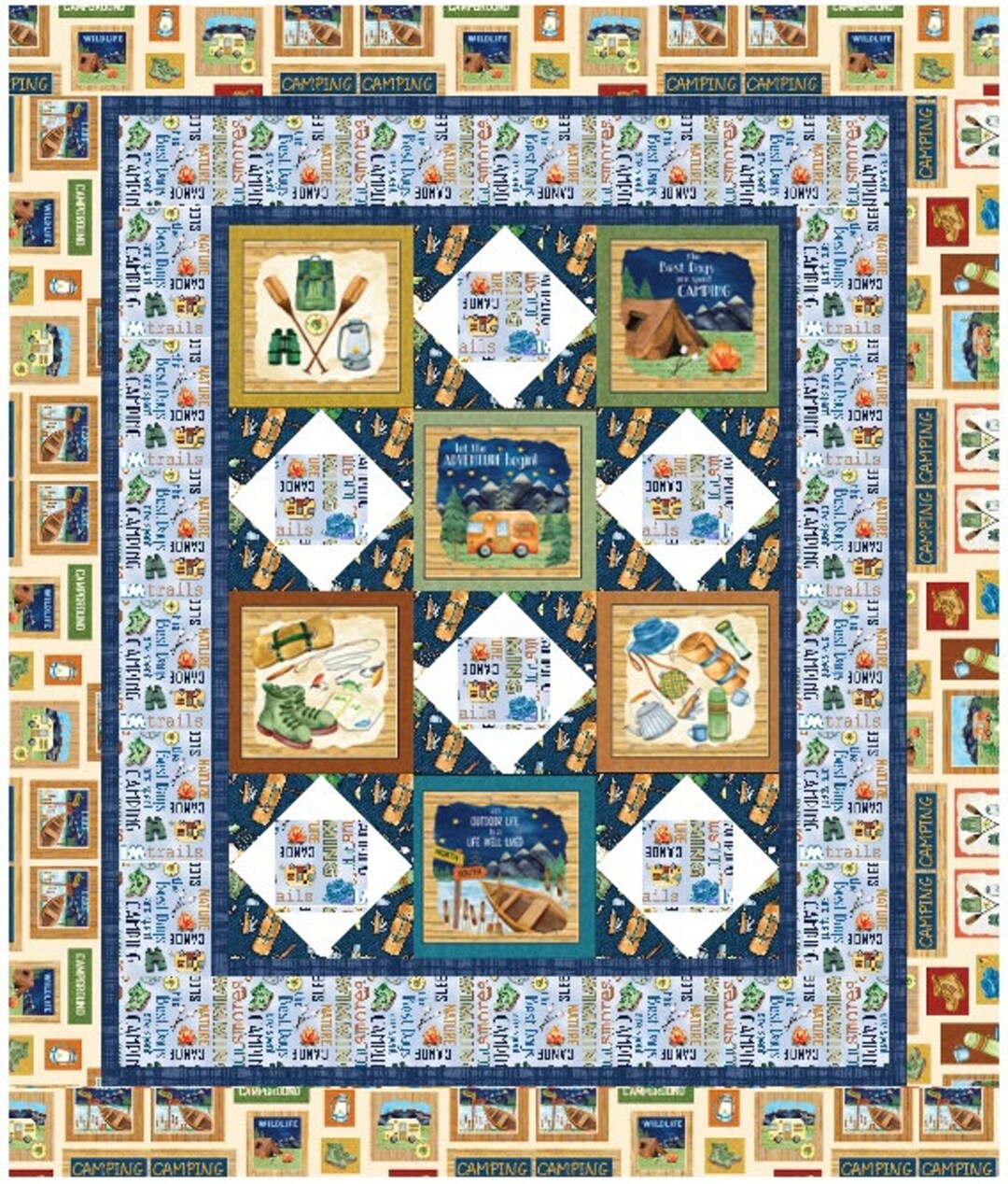 Squared up Quilt Pattern, Perfect for Large Print Fabrics or Panels With Large Squares, Very ...