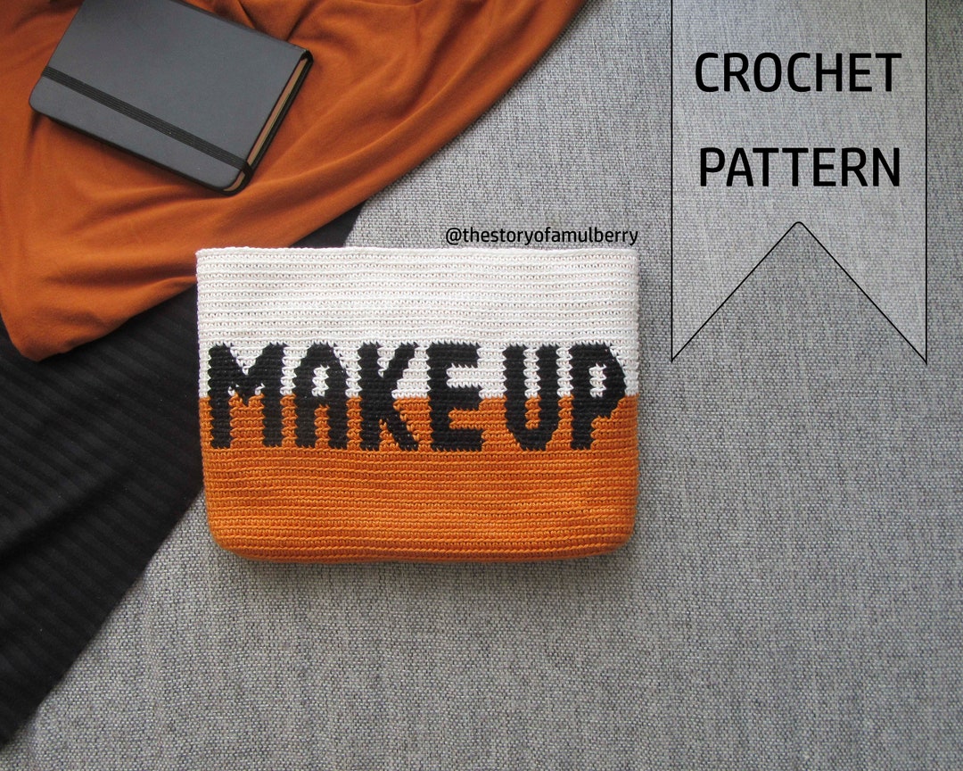 Make up Crochet Bag Pattern /crochet Cosmetic Pouch Pattern /tapestry ...