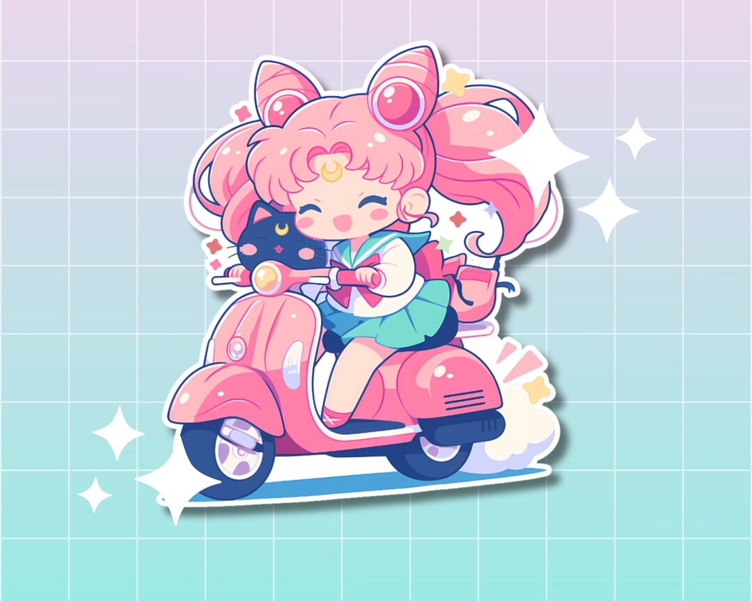 Sailor Chibi Moon Sticker,kawaii Chibi Moon Sticker,cute Sailor Sticker ...