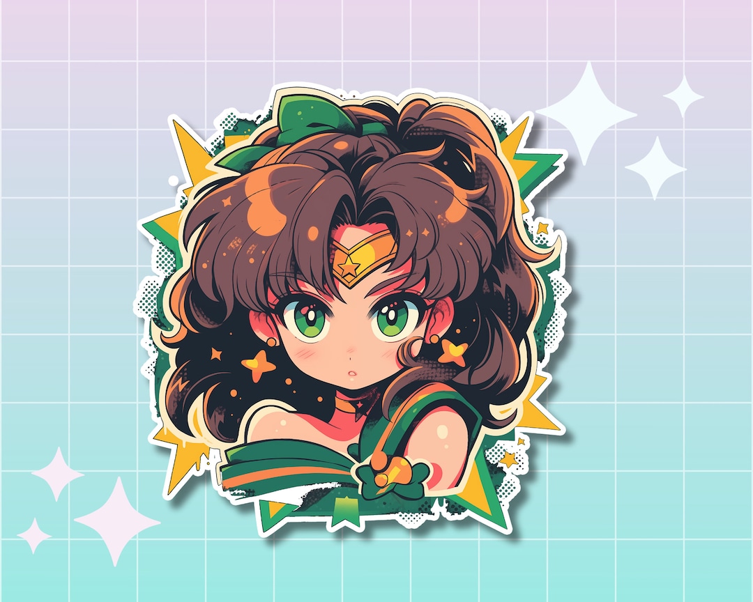 Sailor Jupiter Stickerbadass Sailor Moon Sticker80s Anime Stickersailor Stickerbottle
