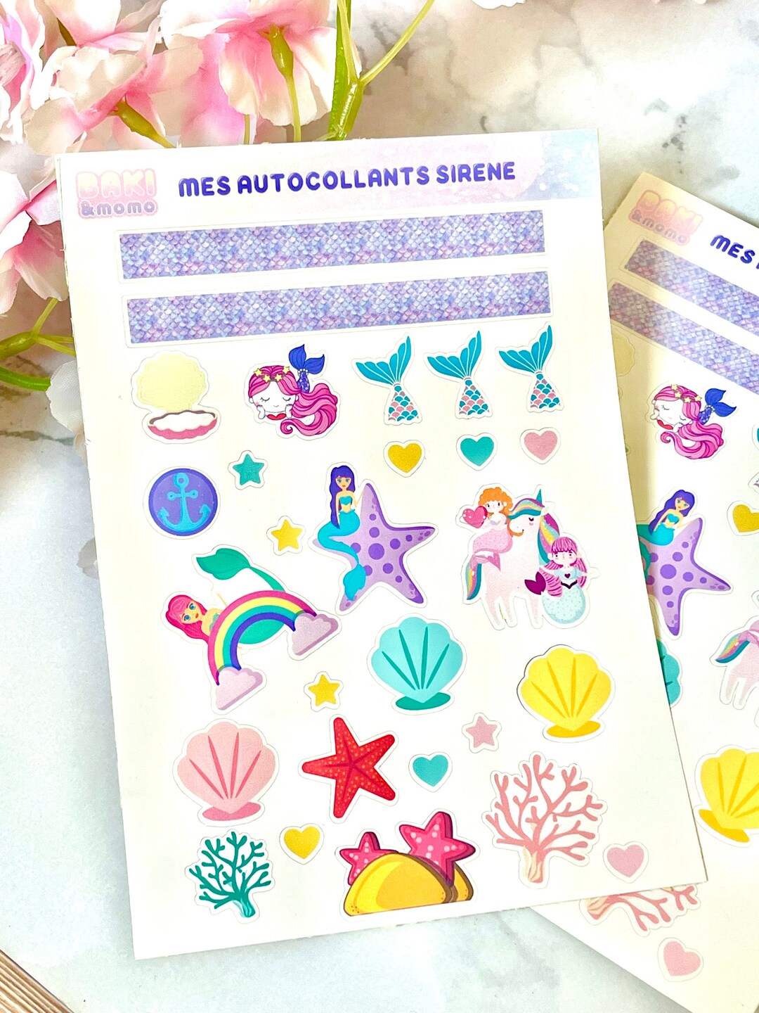 Mermaid Stickers, Mermaid Decals, Cute Mermaid Sticker Board, Stickers ...