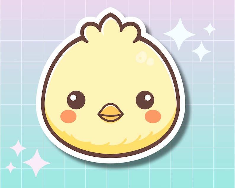 Kawaii Chick Sticker,kawaii Pastel Bird Sticker,waterproof Vinyl Decal ...