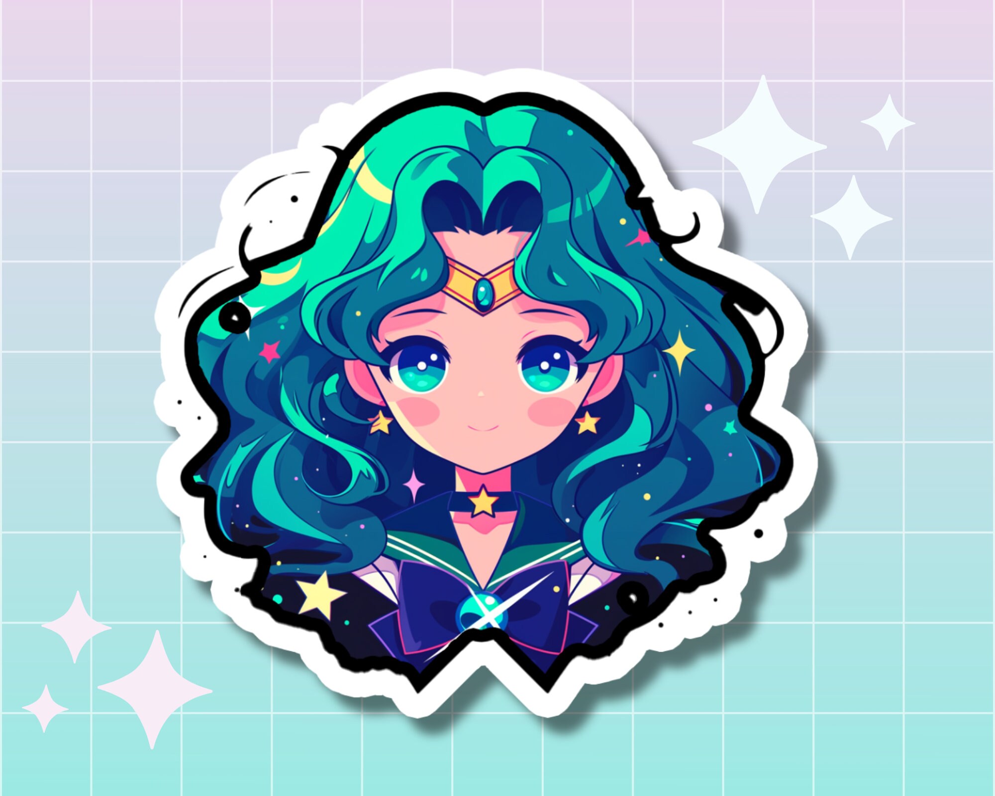Sailor Neptune Sticker Kawaii Sailor Moon Sticker Aesthetic Sticker