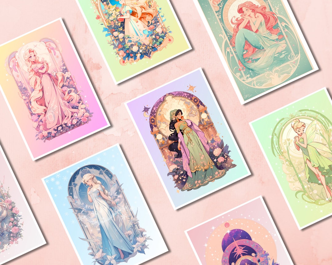 Beautiful Princess Print,mucha Print,princess Postcard Print,princess ...