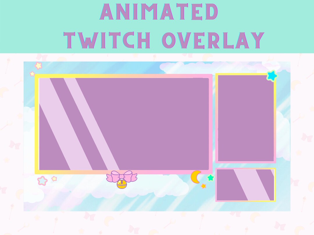 Animated Twitch Cute Magical Girl Overlay, Kawaii Overlay, Aesthetic ...