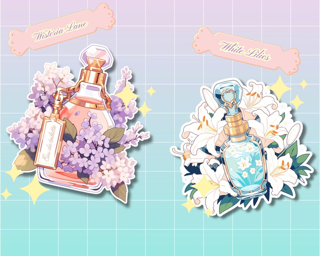 Sticker Pack: Fantasy Perfumes,cute Flower Stickers,flower Perfume ...