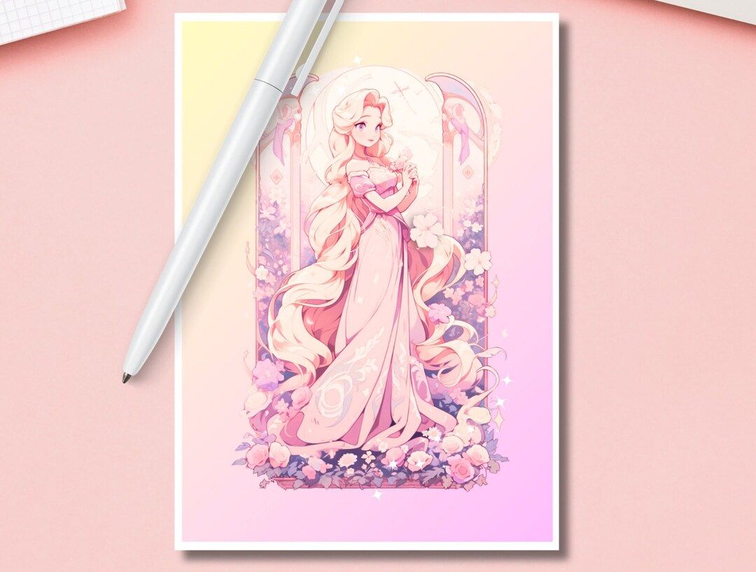 Cute Disney Princess Print,mucha Print,disney Postcard Print,princess ...