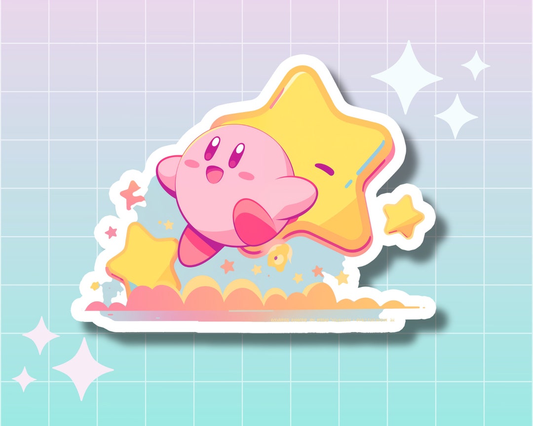 Kirby Sticker, Kirby Pink Sticker, Cute Kirby Sticker, Waterproof ...