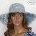 Women's Summer Hat, Wide-brimmed Hat, Blue Linen Hat, Beach Hat, Blue ...