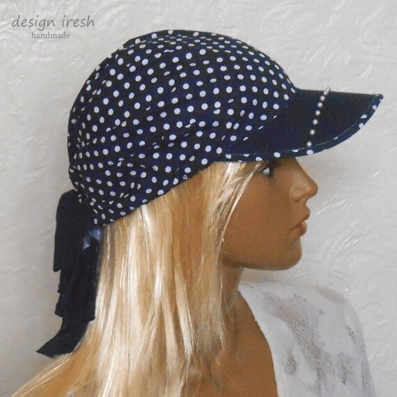 Blue Cap Women's Bandana With a Visor Polka Dot Clothes | Etsy
