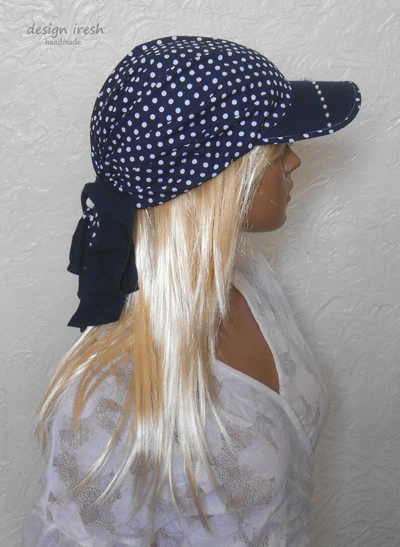 Blue Cap, Women's Bandana With a Visor, Polka Dot Clothes, Summer Head ...