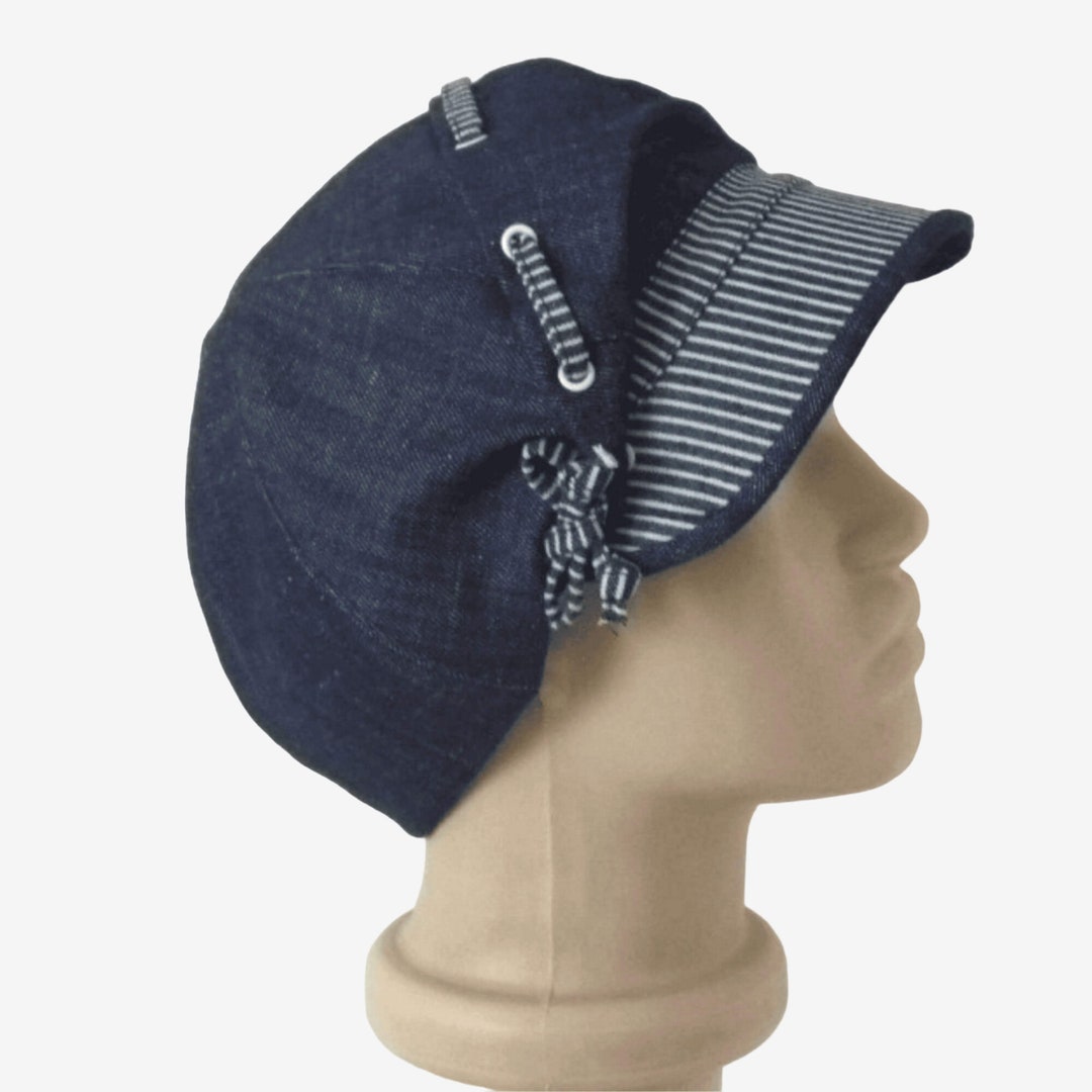 Dark Denim Newsboy Cap Blue Denim Hat Summer Cap Women Striped Denim ...