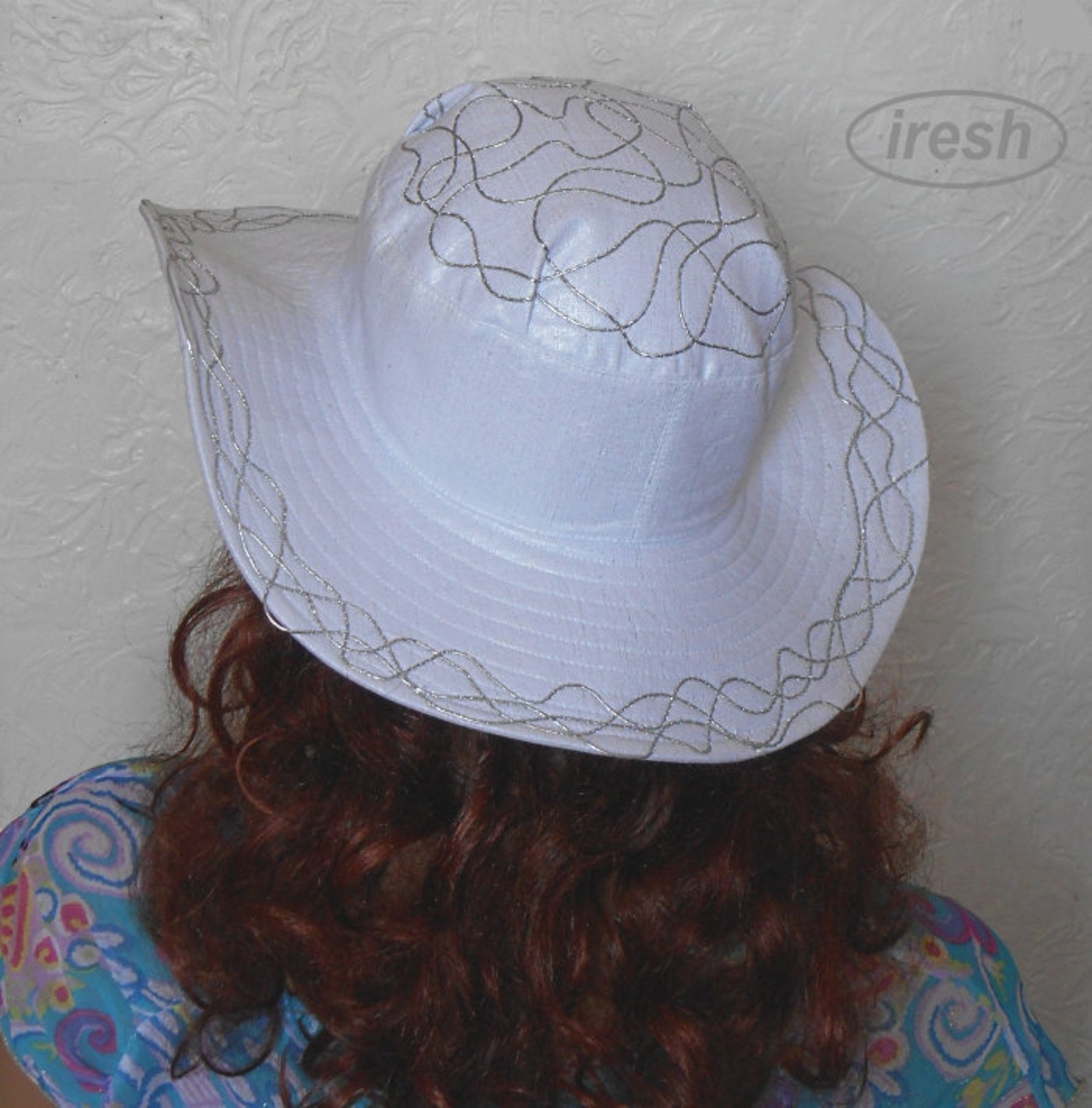 White Summer Hat, Women's Linen Hat, Hat for Summer Party, White Linen ...