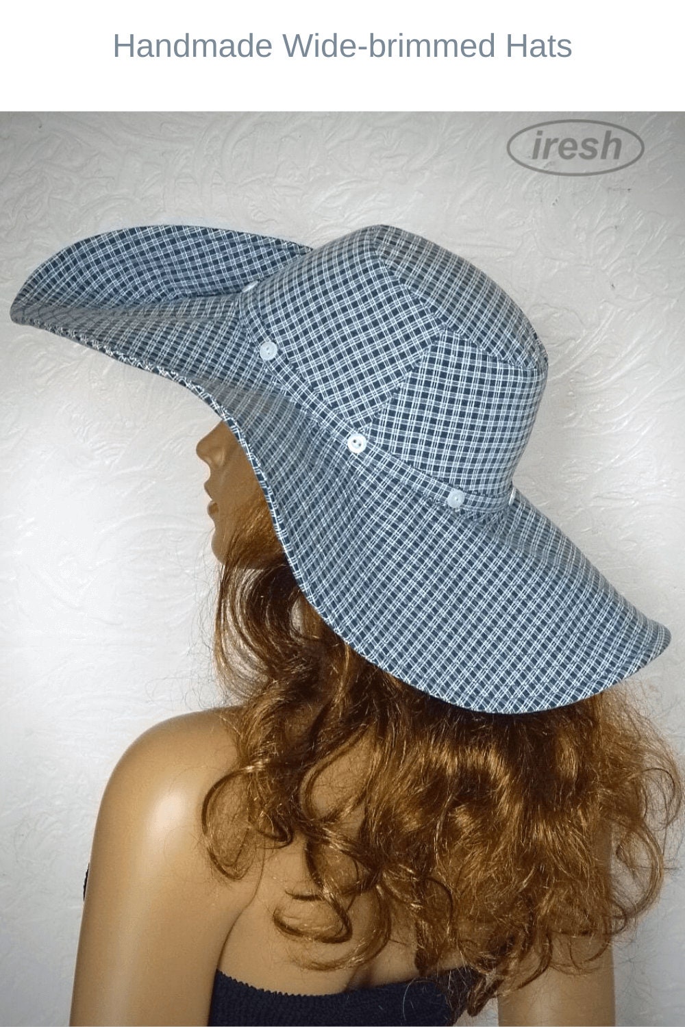 Women Summer Hat Blue Sun Hat Wide-brimmed Hat Cotton Hat - Etsy