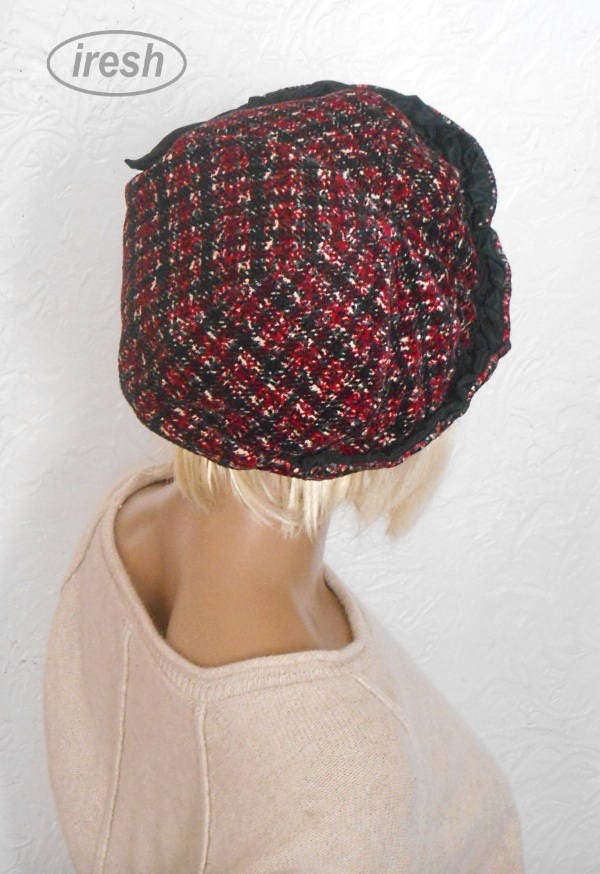 Red Hat Women's Beret Winter Beret Checkered Hat Red - Etsy