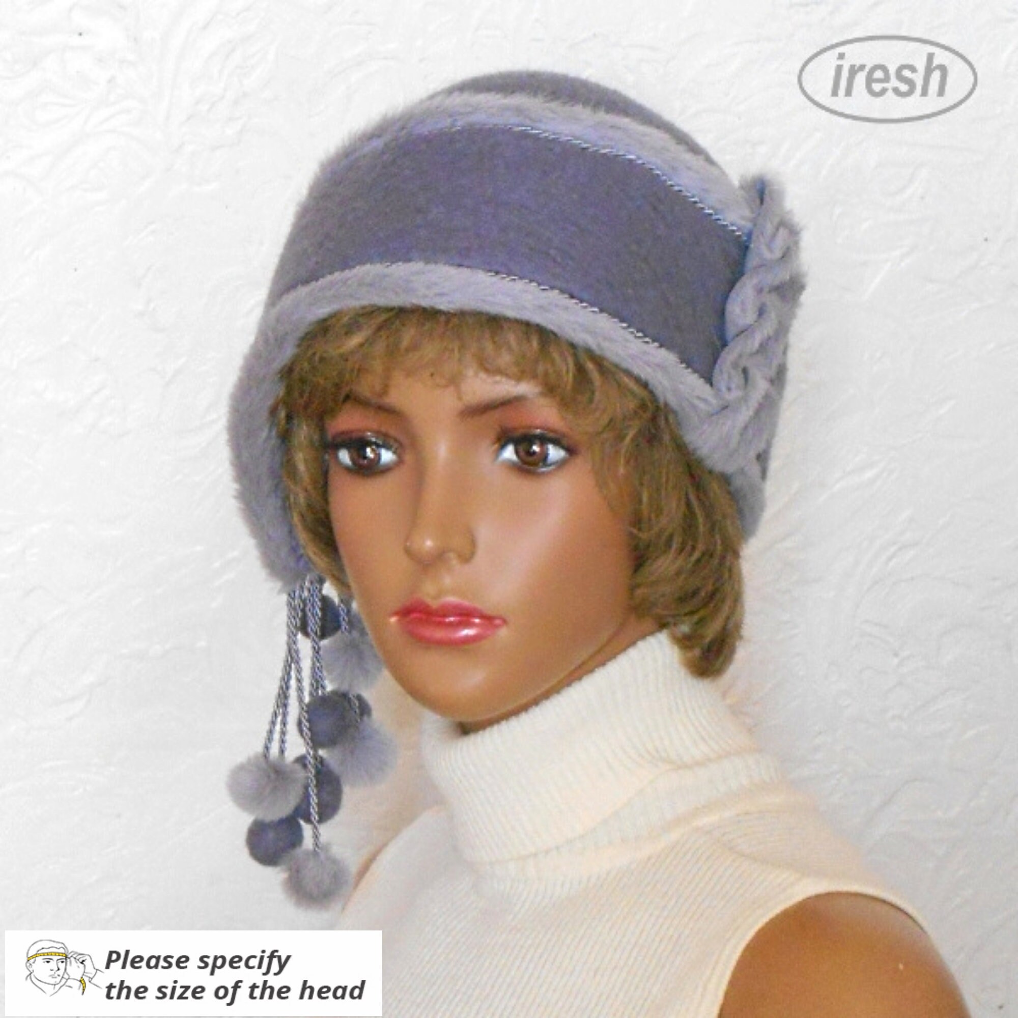 Felted Lilac Hat Hat With Pom Pons Women's Woolen Winter - Etsy Canada