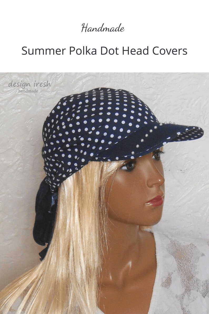 Blue Cap Women's Bandana With a Visor Polka Dot Clothes - Etsy