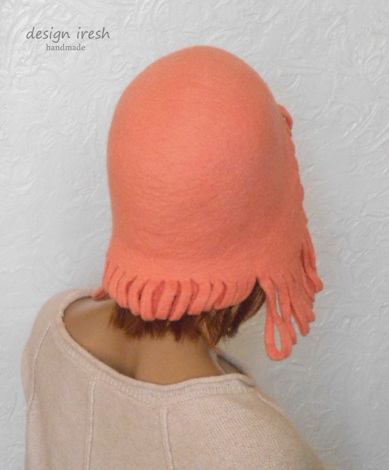 Women's Trapper Hat Wool Hat With Earflaps Pink-coral - Etsy