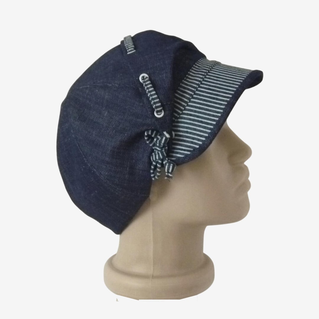 Dark Denim Newsboy Cap Blue Denim Hat Summer Cap Women Striped Denim ...