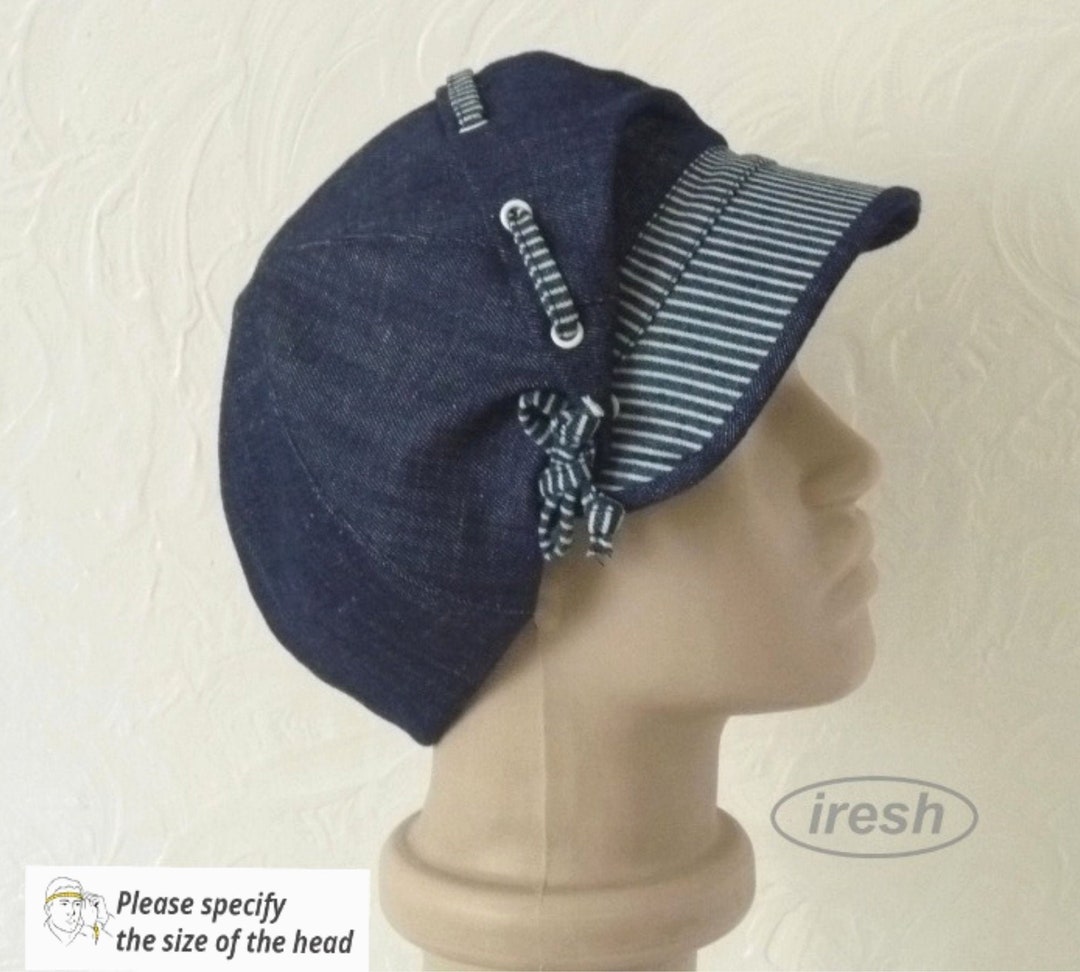 Women's Denim Cap Blue Summer Cap Denim Hat Striped - Etsy