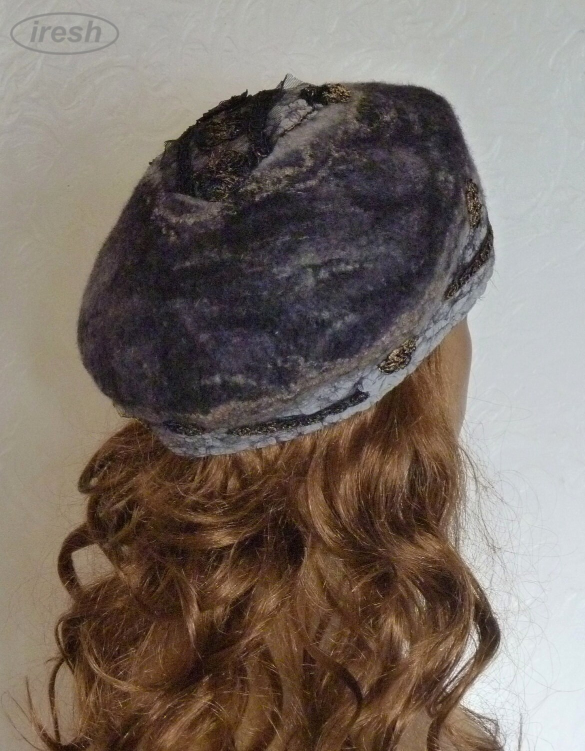 Black Beret Gray Felt Warm Beret Woolen Felted Hat Stylish - Etsy