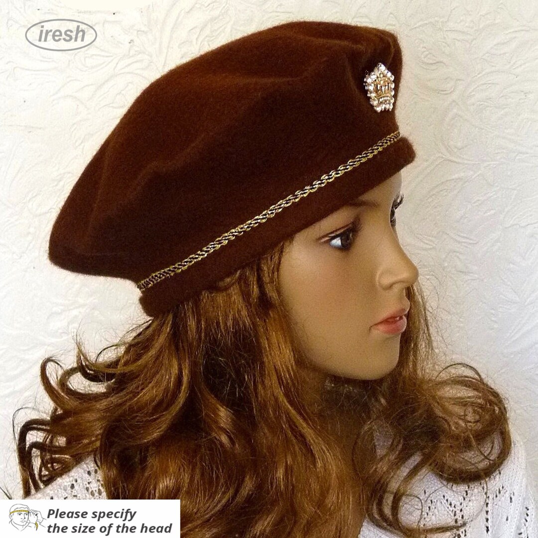 Brown Beret Wool Beret for Women Felted Warm Beret Dark - Etsy