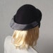 Dark Gray Wool Hat, Felted Winter Hat, Women Black Hat, Warm Winter Hat ...