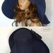 Wide Brim Hat, Blue Summer Hat, Women's Linen Beach Hat, Navy Summer ...