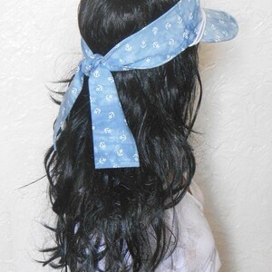 Blue Cap, Sun Visor, Women's Summer Hat, Blue Cotton Hat, Nautical ...