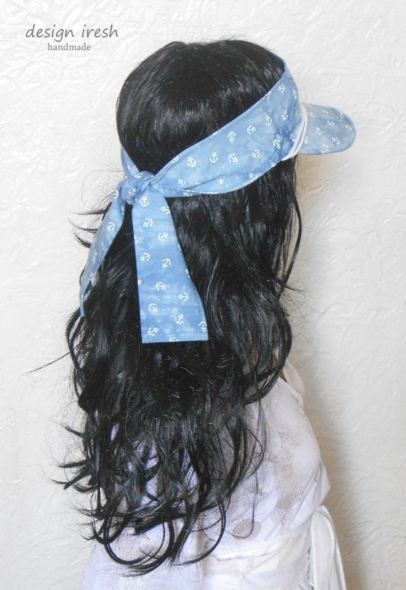 Blue Cap Sun Visor Women's Summer Hat Blue Cotton Hat - Etsy