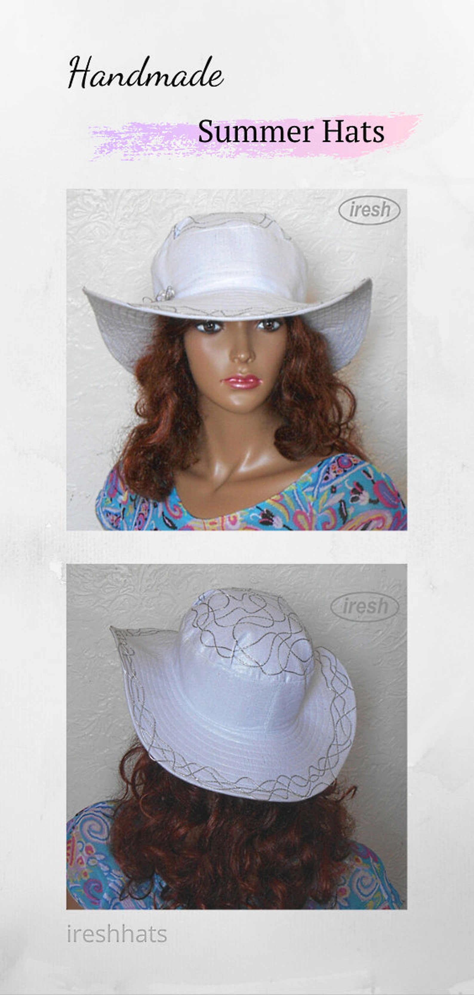 White summer hat Women's Linen hat Hat for summer party | Etsy