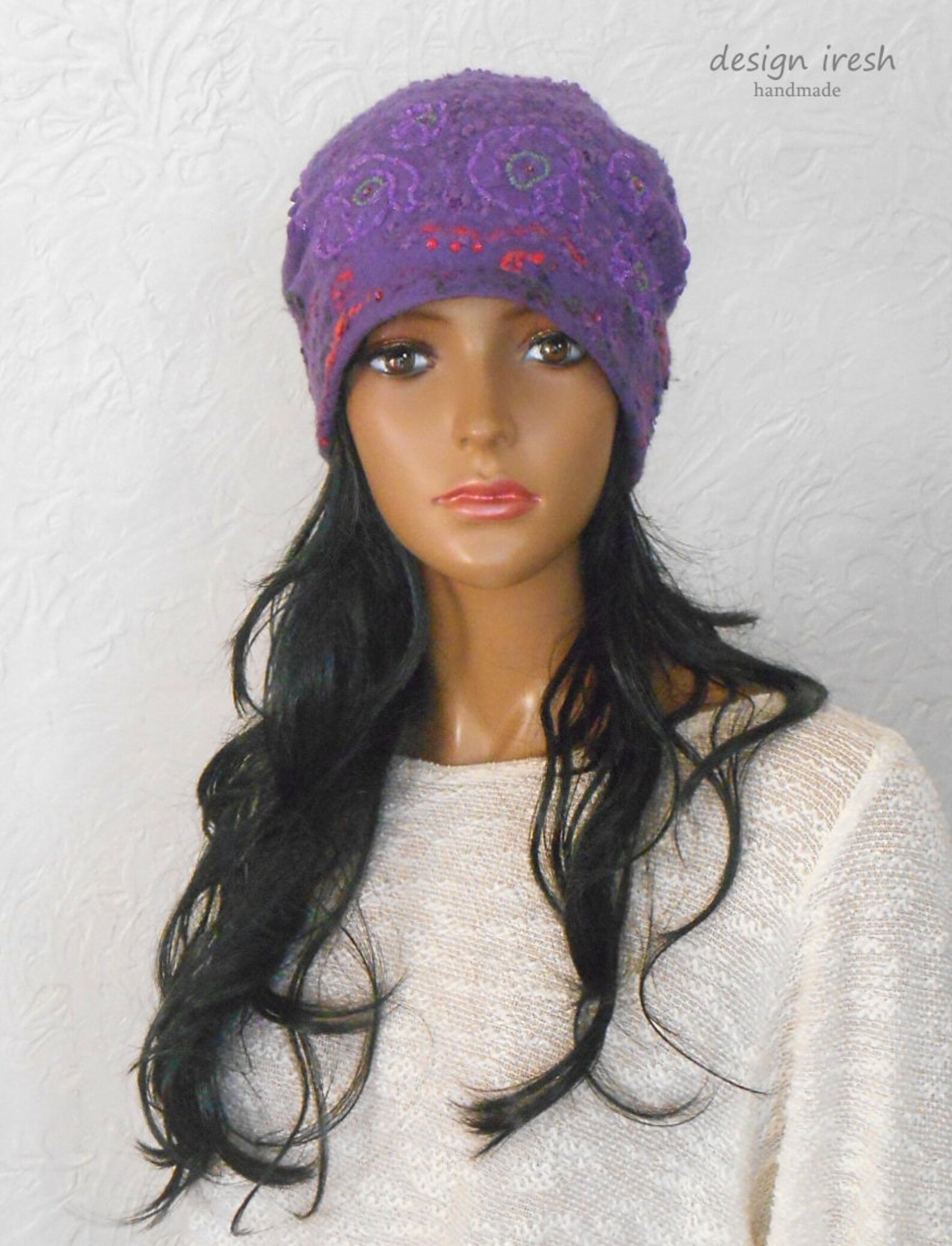 Purple Winter Hat Violet Beanie Women's Felted Hat - Etsy