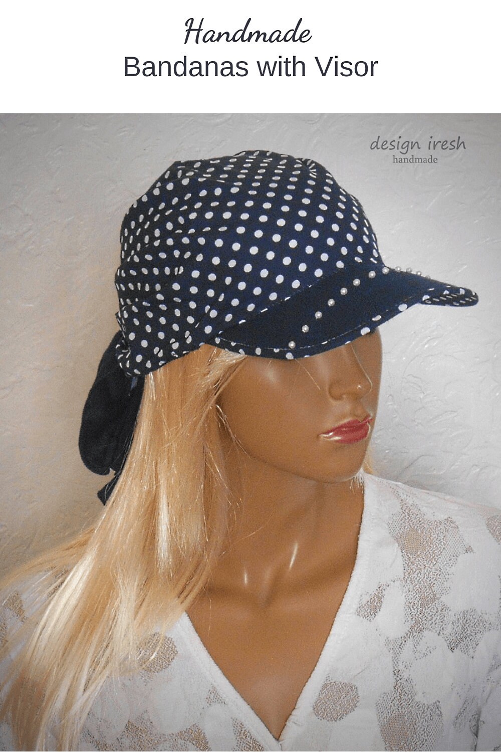 Blue Cap Women's Bandana With a Visor Polka Dot Clothes - Etsy