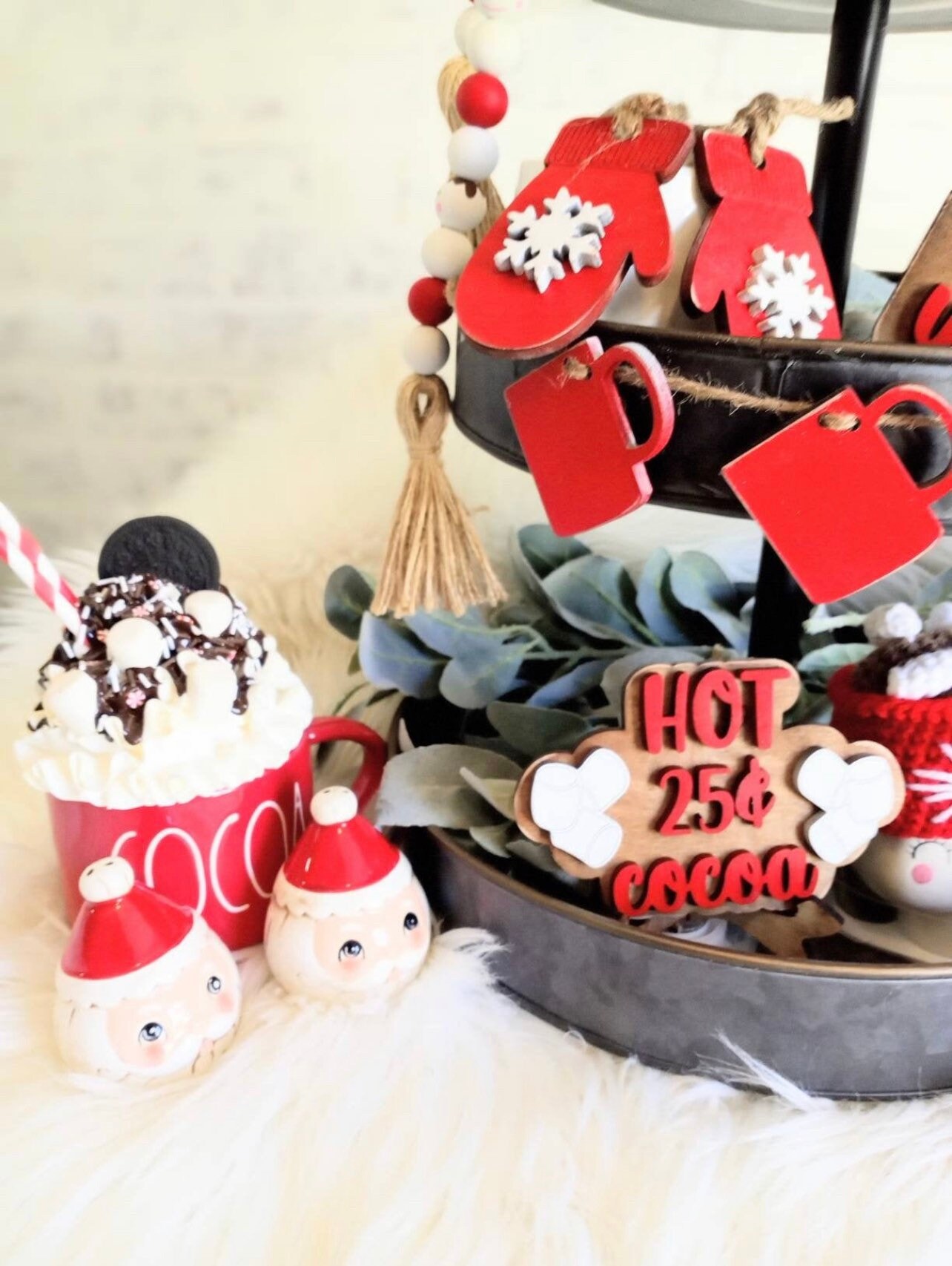 Hot Cocoa Tier Tray Decor Hot Cocoa Bar Hot Cocoa Display - Etsy
