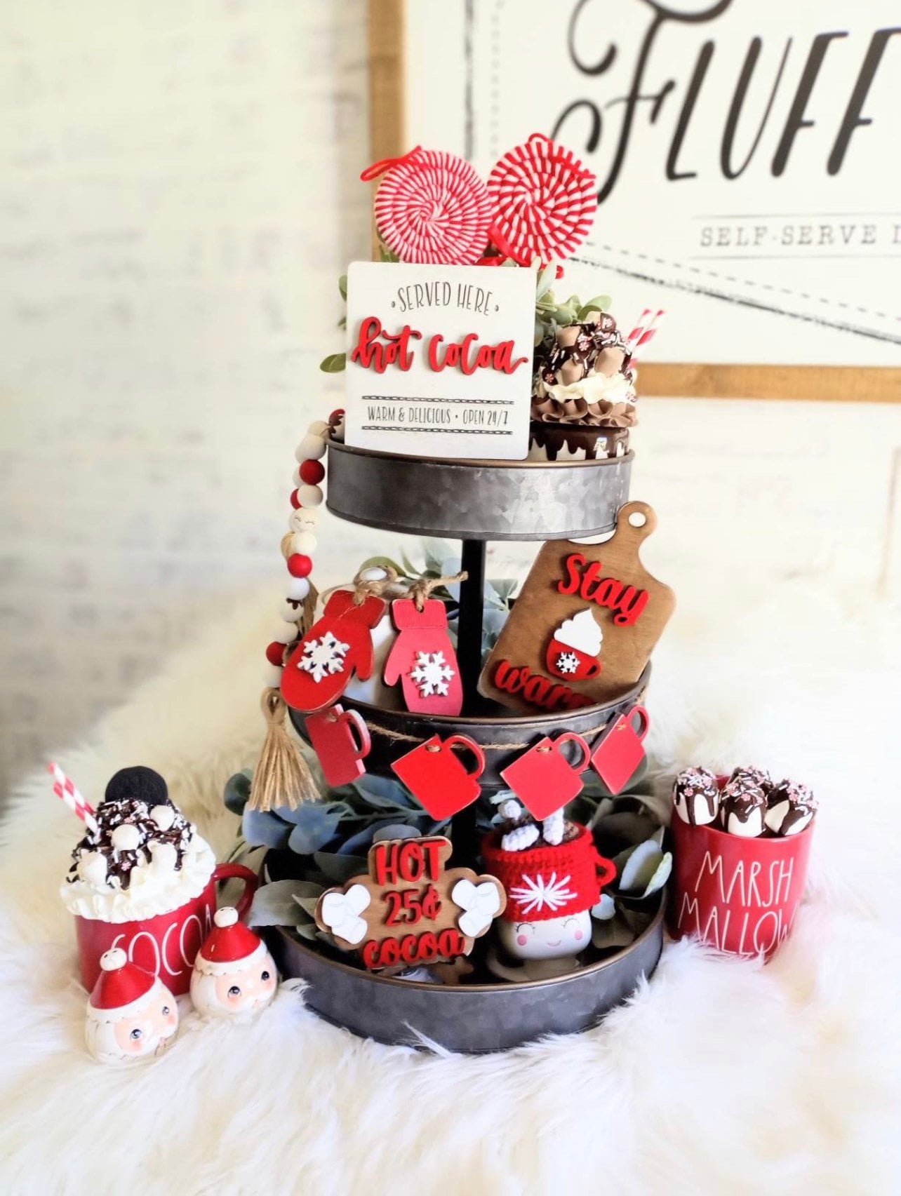 Hot Cocoa Tier Tray Decor Hot Cocoa Bar Hot Cocoa Display - Etsy