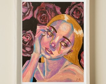 Sad Girl Print - Etsy