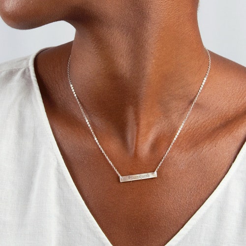 TINY Gold Bar Necklace Mini Bar Necklace Tiny Skinny Bar | Etsy