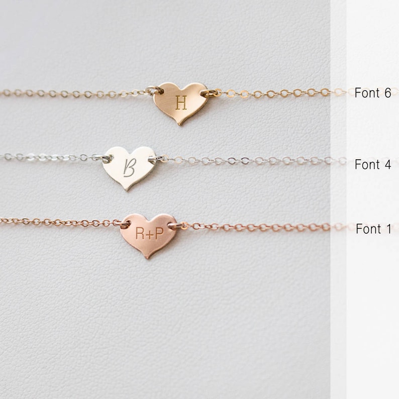 Valentines Necklace Personalized Heart Necklace Gold Fill - Etsy