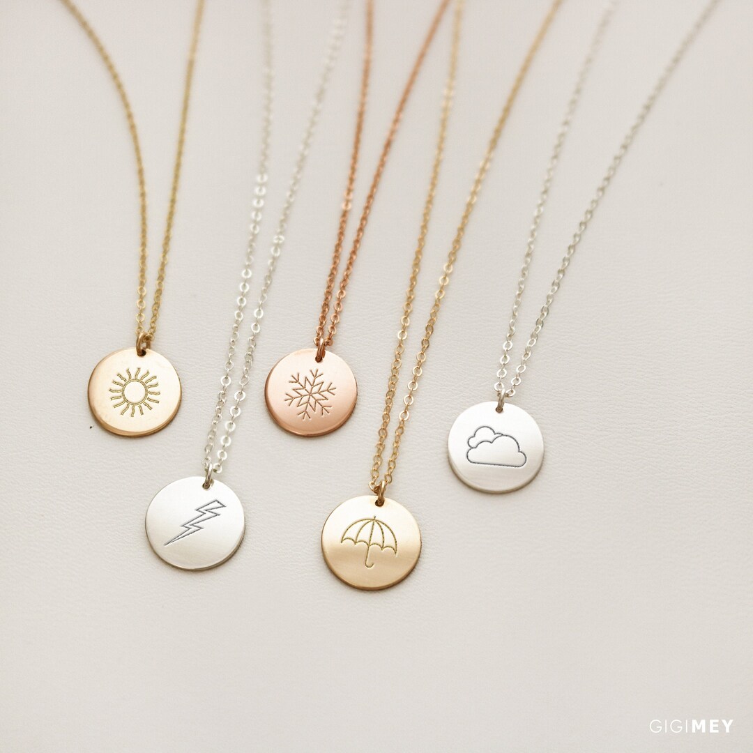 Weather Necklace, Meteorology Jewelry, Meteorologist Forecast, Sun ...