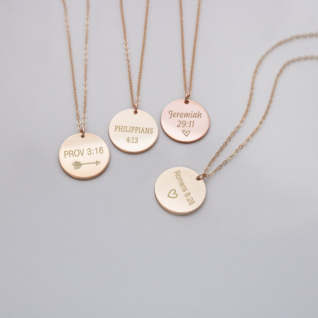 Bible Verse Necklace, , Scripture Necklace, Religious Jewelry Gift for ...