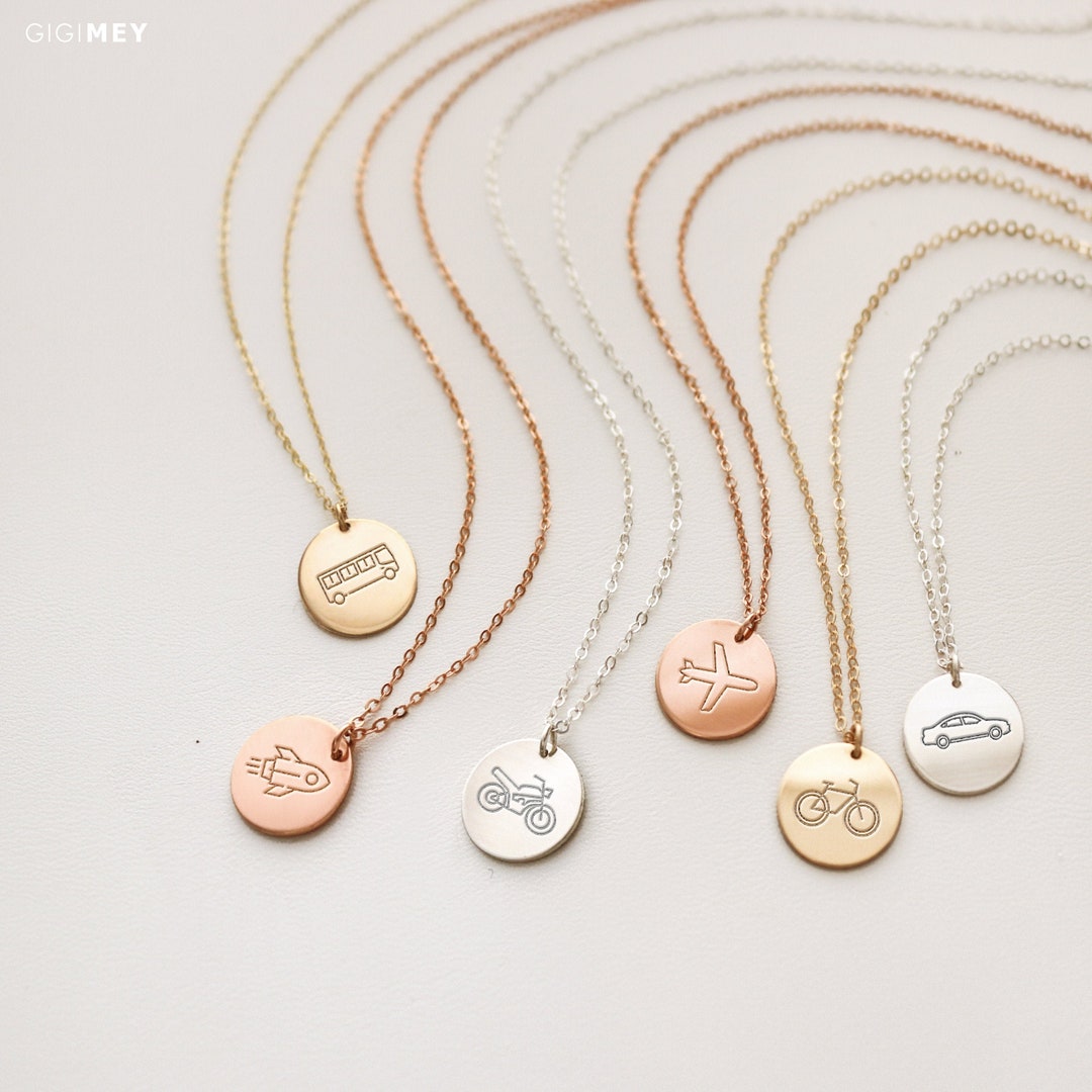 Vehicle Necklace, Engravable Jewelry, Minimalist Style, C-ndv9-05 - Etsy
