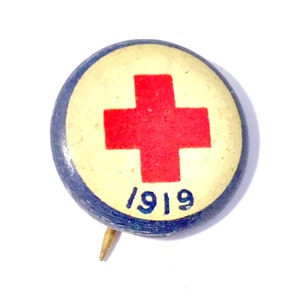 One Vintage Red Cross Pin 1919 Antique WW I Collectible ARC Pinback ...