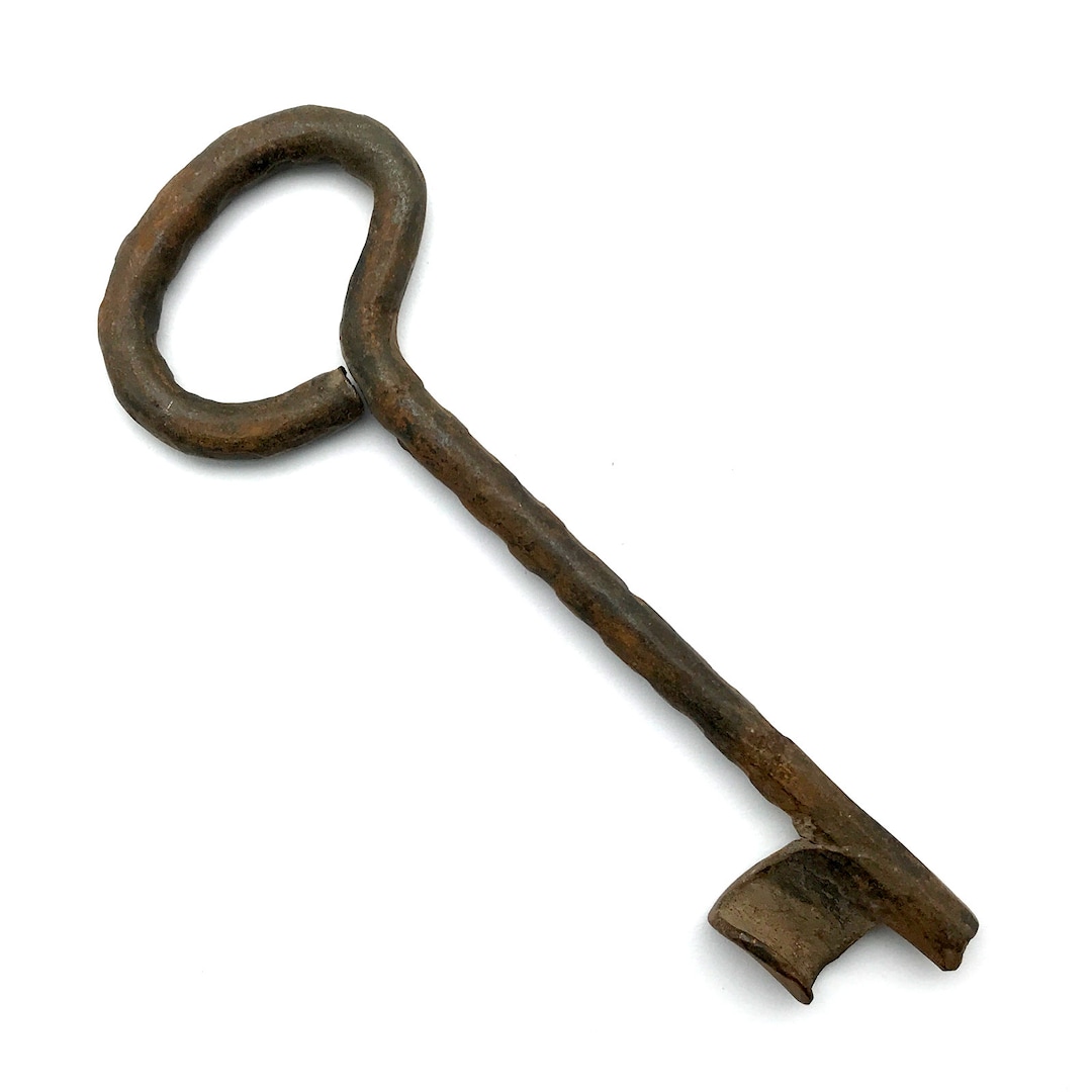 One LARGE Vintage Skeleton Key Old Rusty Iron Antique Prison Jail Cell ...