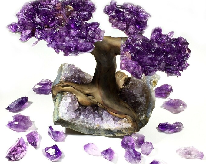 Uruguay Amethyst Tree of Life With Falling Leaf Amethyst Points Twin ...