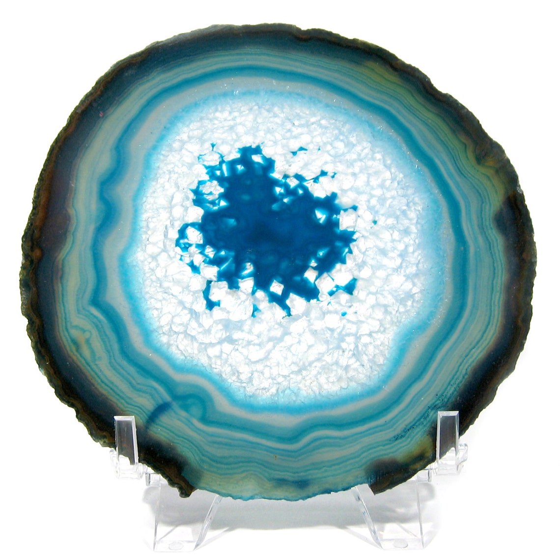 Large Blue Agate Slice Geode Polished Crystal Quartz Randomly - Etsy