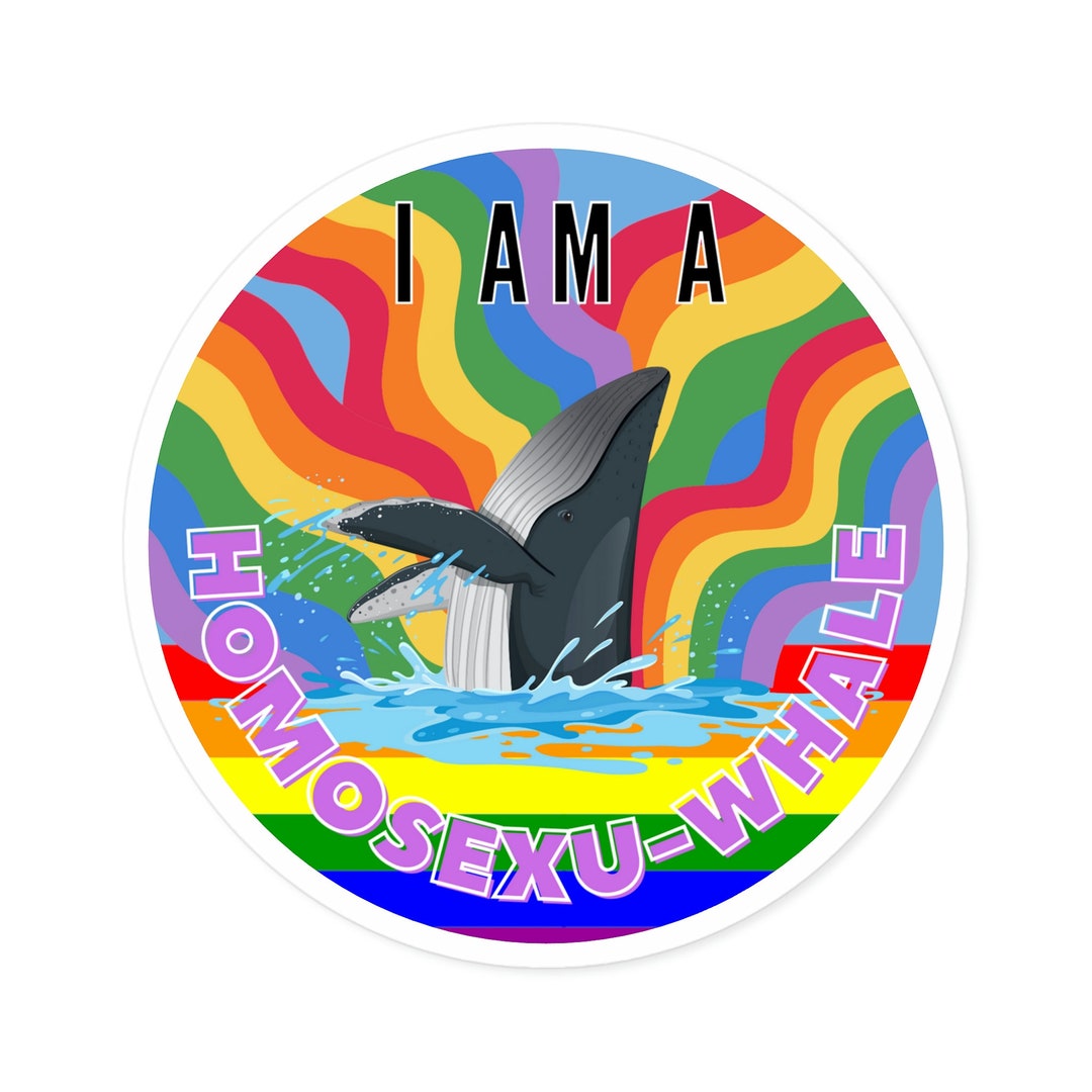 Homosexu Whale Sticker Lgbtqia Pride Rainbow Whales Laptop Sticker