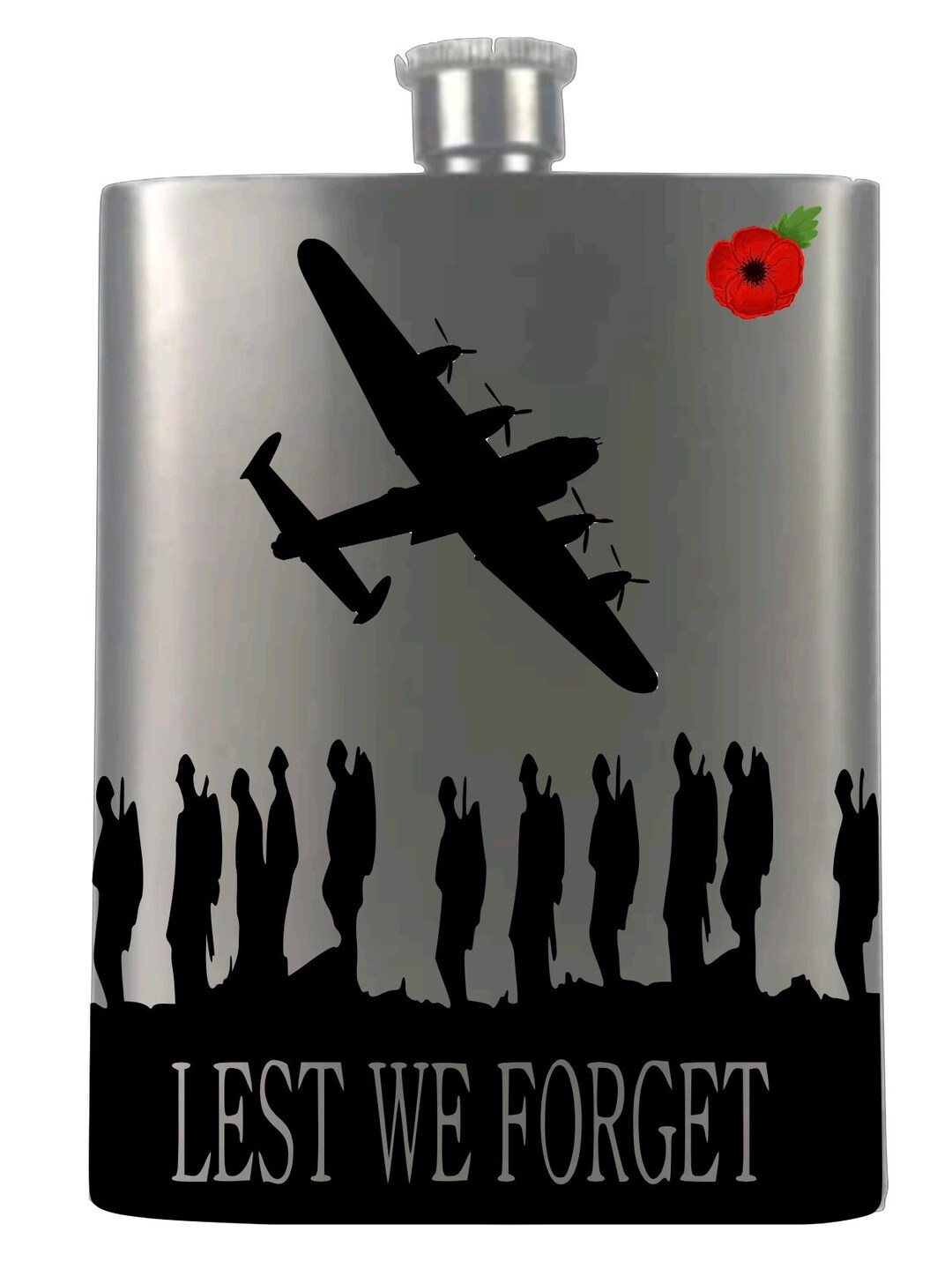 Military Lest We Forget Battle of Britain Lancaster Airplanes Hip Flask ...