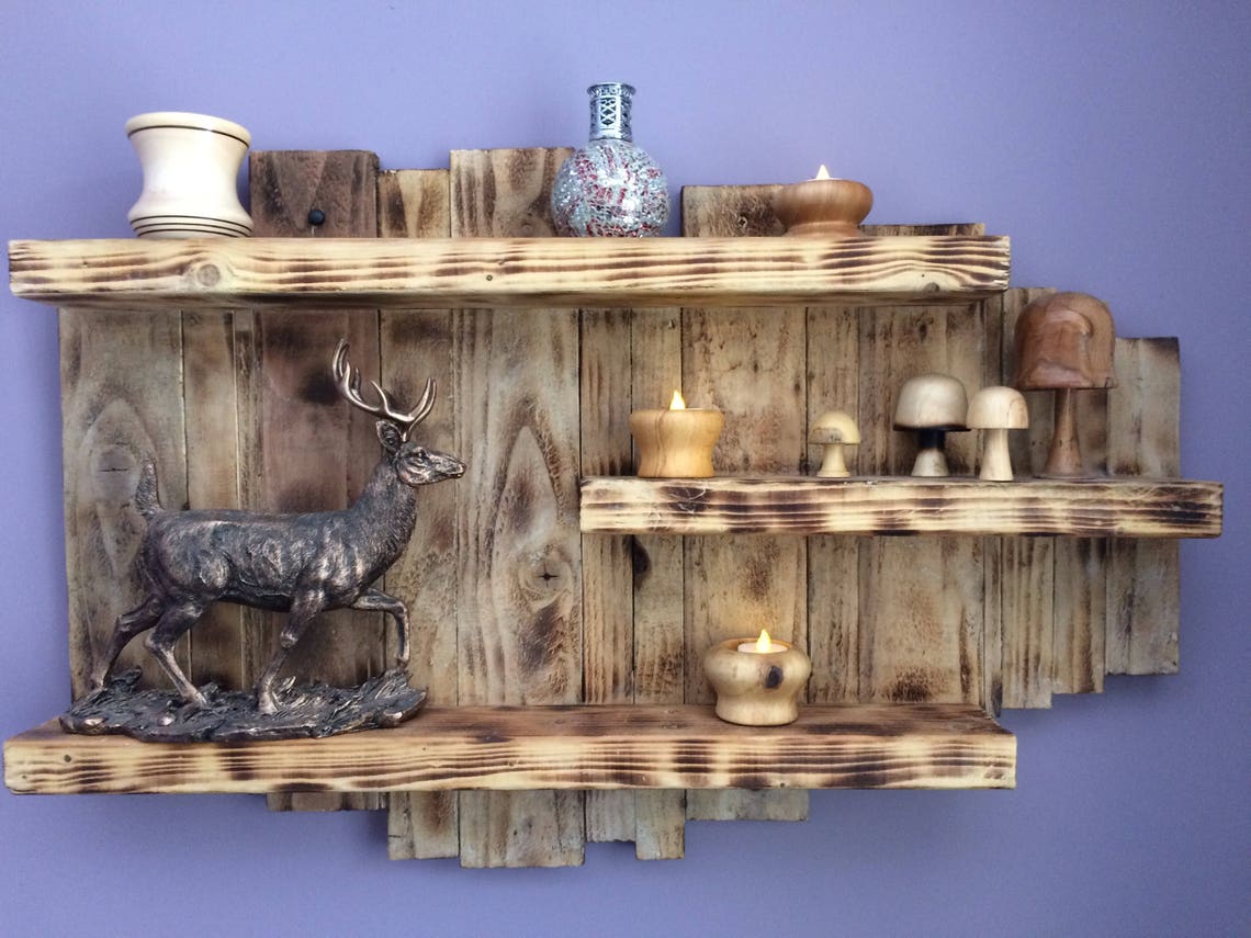 Rustic reclaimed wooden wall shelving units | Etsy