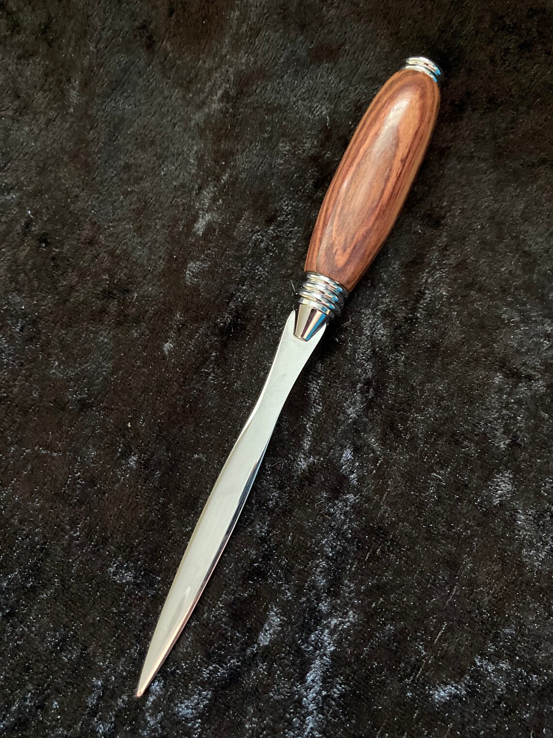 Handturned Wooden Handle Letter Opener King Wood Chrome Blade - Etsy UK